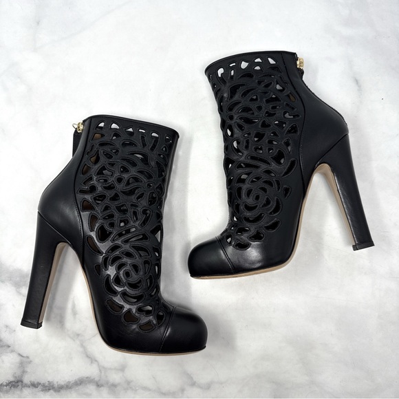 Valentino | Shoes | Valentino Garavani Leather Floral Laser Cut Block ...